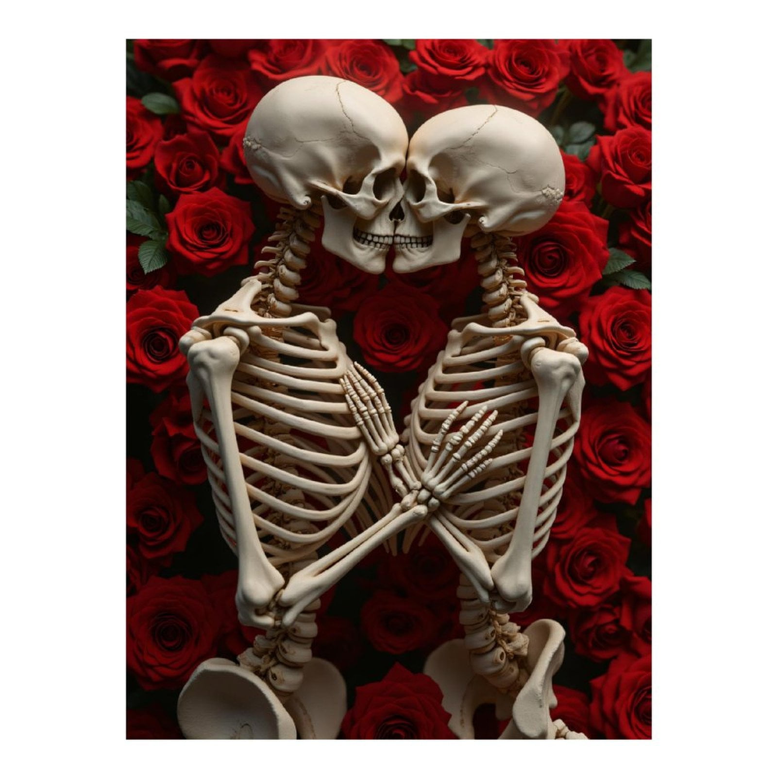 Diamond Art Kits for Adults - Skeletons Embrace Surrounded Roses 5d ...