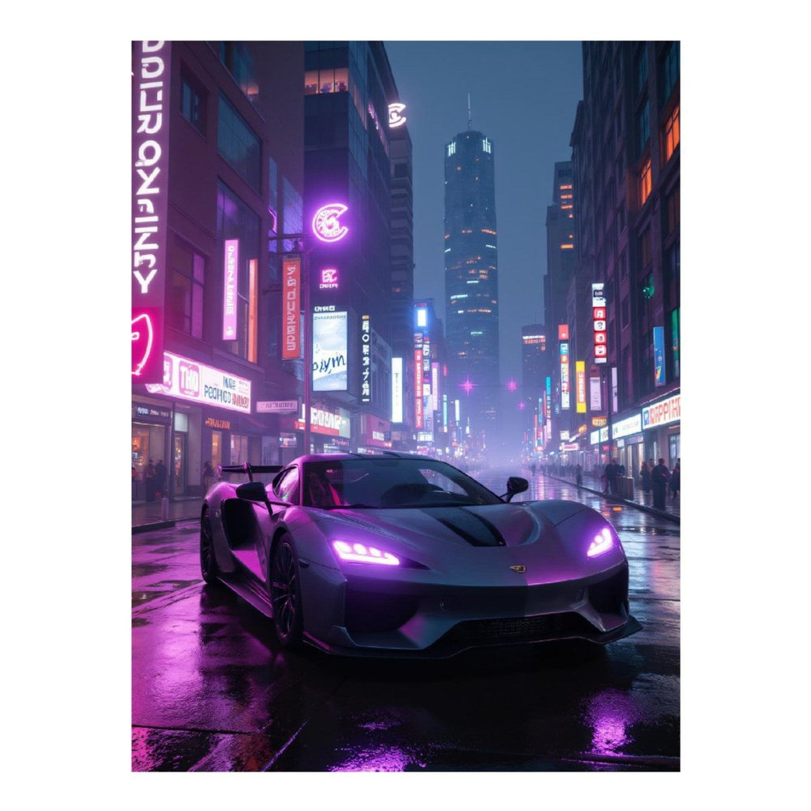 Diamond Art Kits for Adults - Sleek Car Neon City Night Drive 5d ...