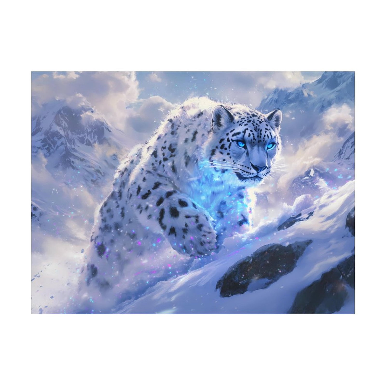 Diamond Art Kits for Adults - Snow Leopard Sparkling Snow DIY Diamond ...