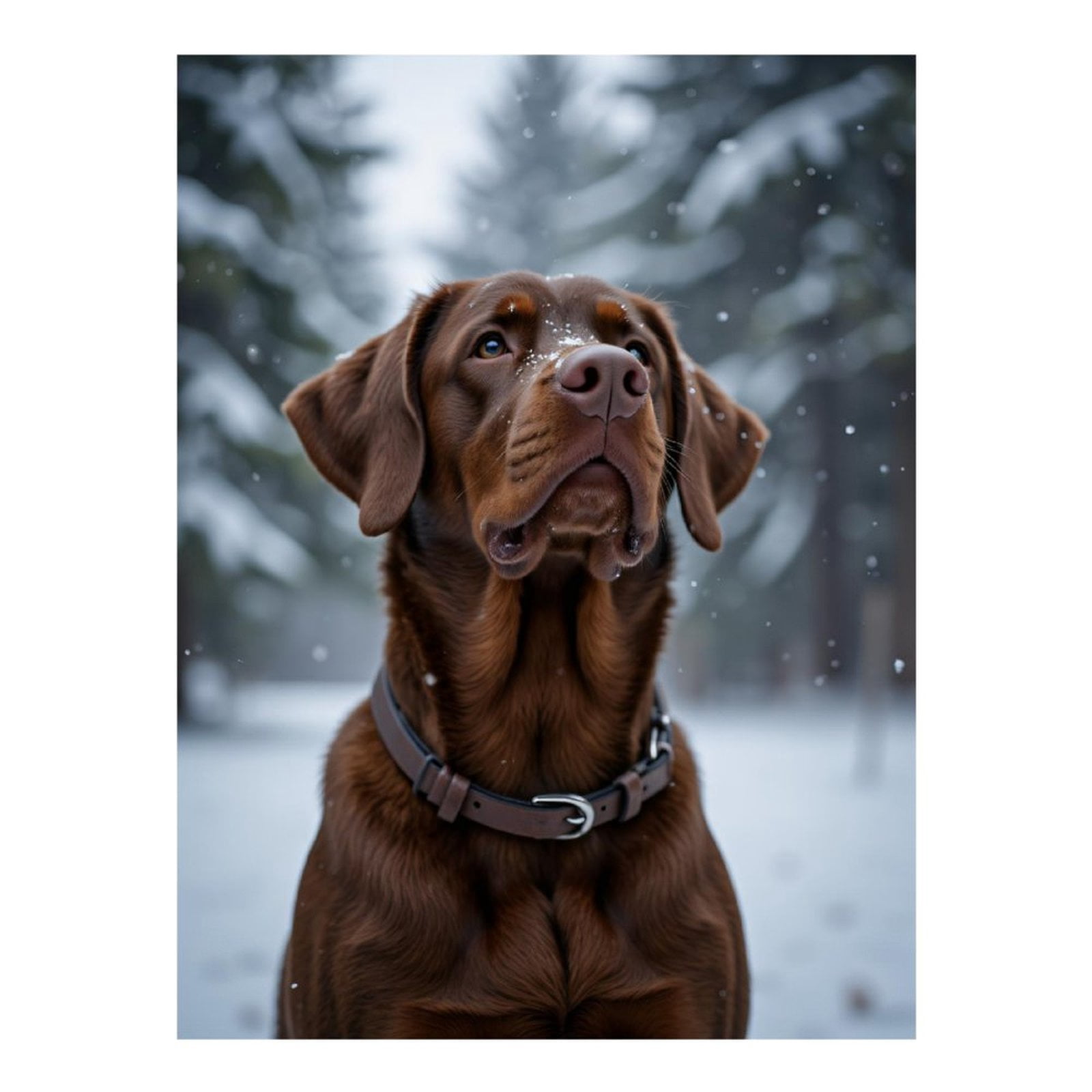 Diamond Art Kits for Adults, Snowy Chocolate Labrador Portrait 5D ...