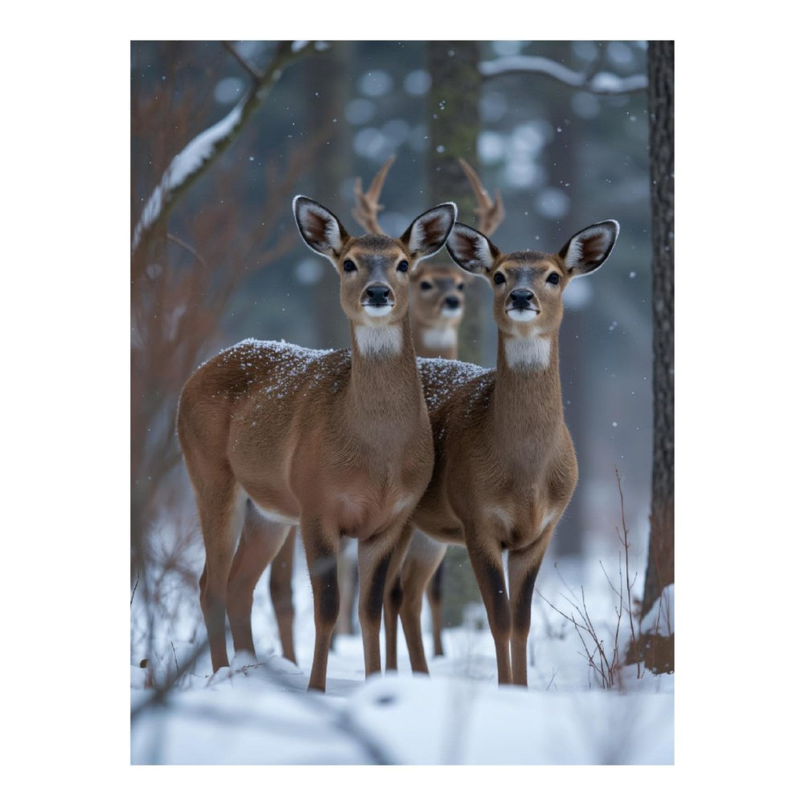 Diamond Art Kits for Adults - Snowy Deer Forest Trio 5d Diamond Painting for Adults, Diamond Art ...