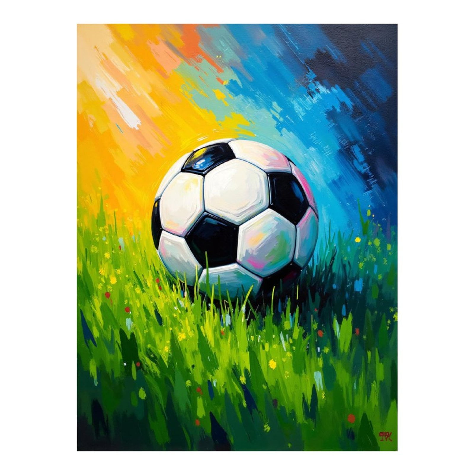 Diamond Art Kits for Adults - Soccer Ball In Colorful Field 5d Diamond ...