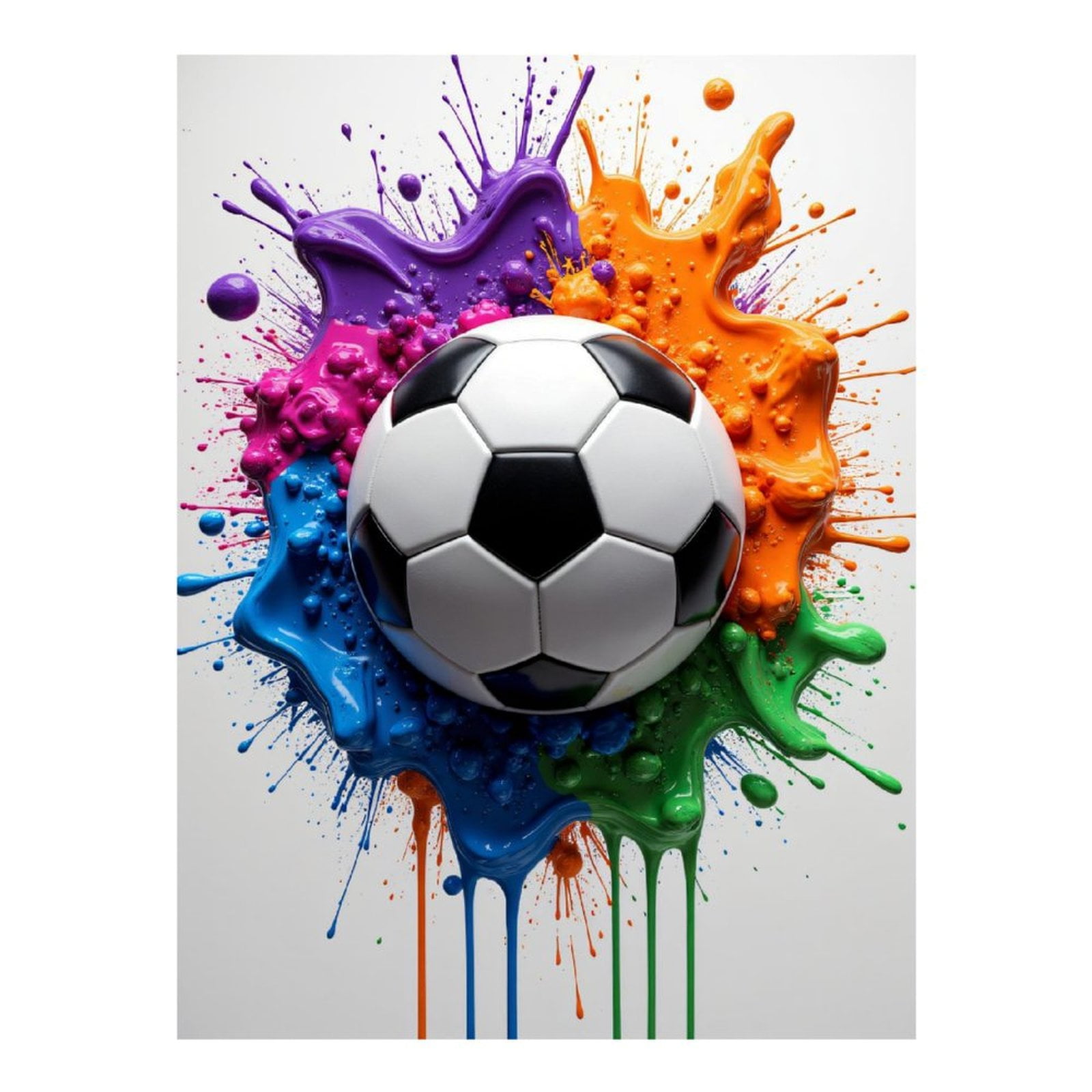 Diamond Art Kits for Adults - Soccer Ball Paint Splash Art 5d Diamond ...