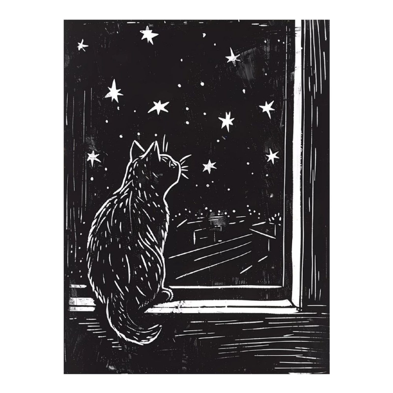 Diamond Art Kits for Adults, Star Gazing Cat IllustrationDiamond ...