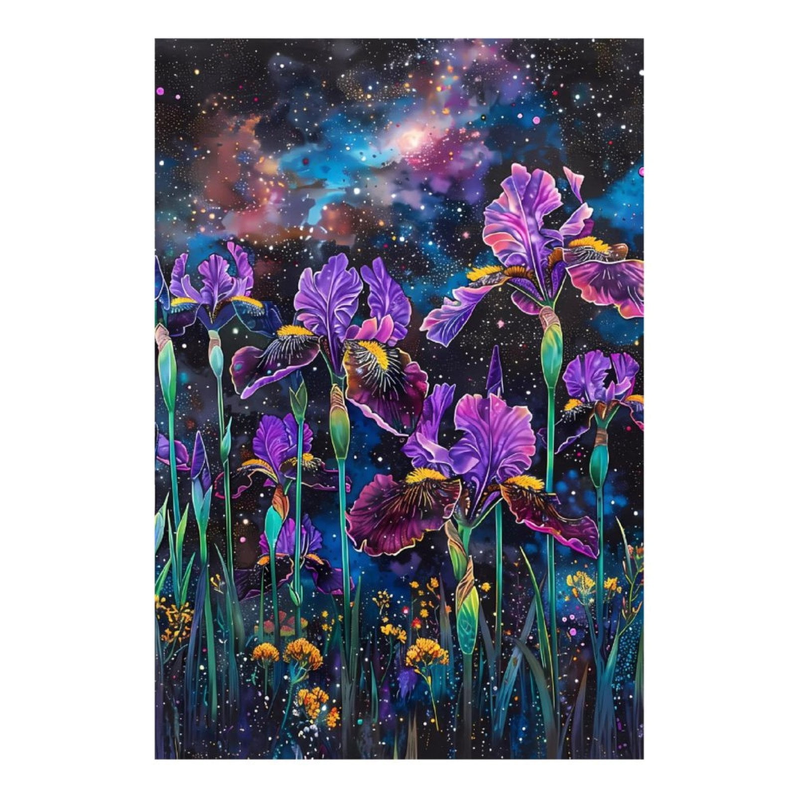 Diamond Art Kits for Adults - Starry Night Iris Field DIY Frameless ...