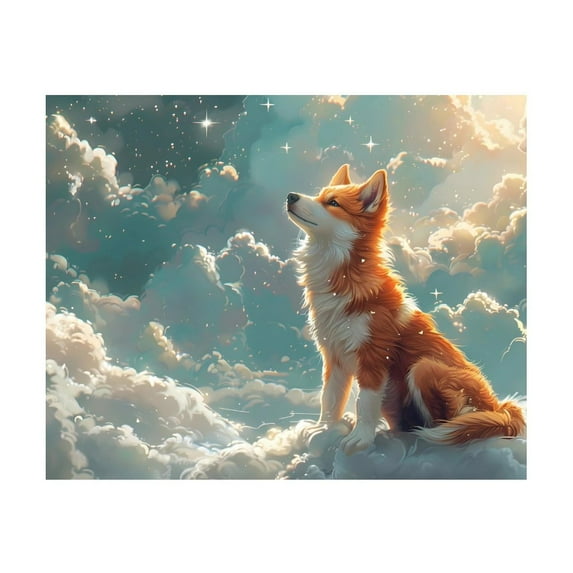 Diamond Art Kits for Adults - Starry Sky Cloud Fox DIY Diamond Painting ...
