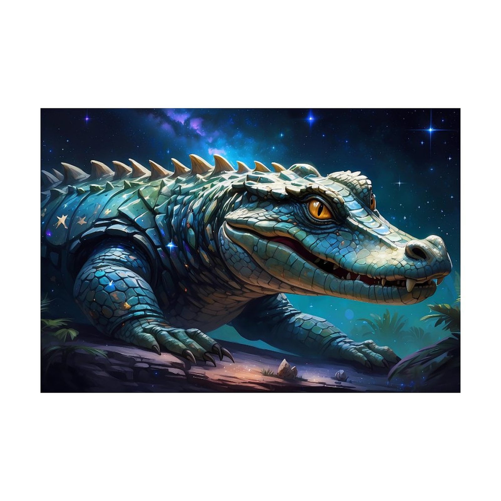 Diamond Art Kits for Adults, Starry Sky Colorful Crocodile ADiamond ...