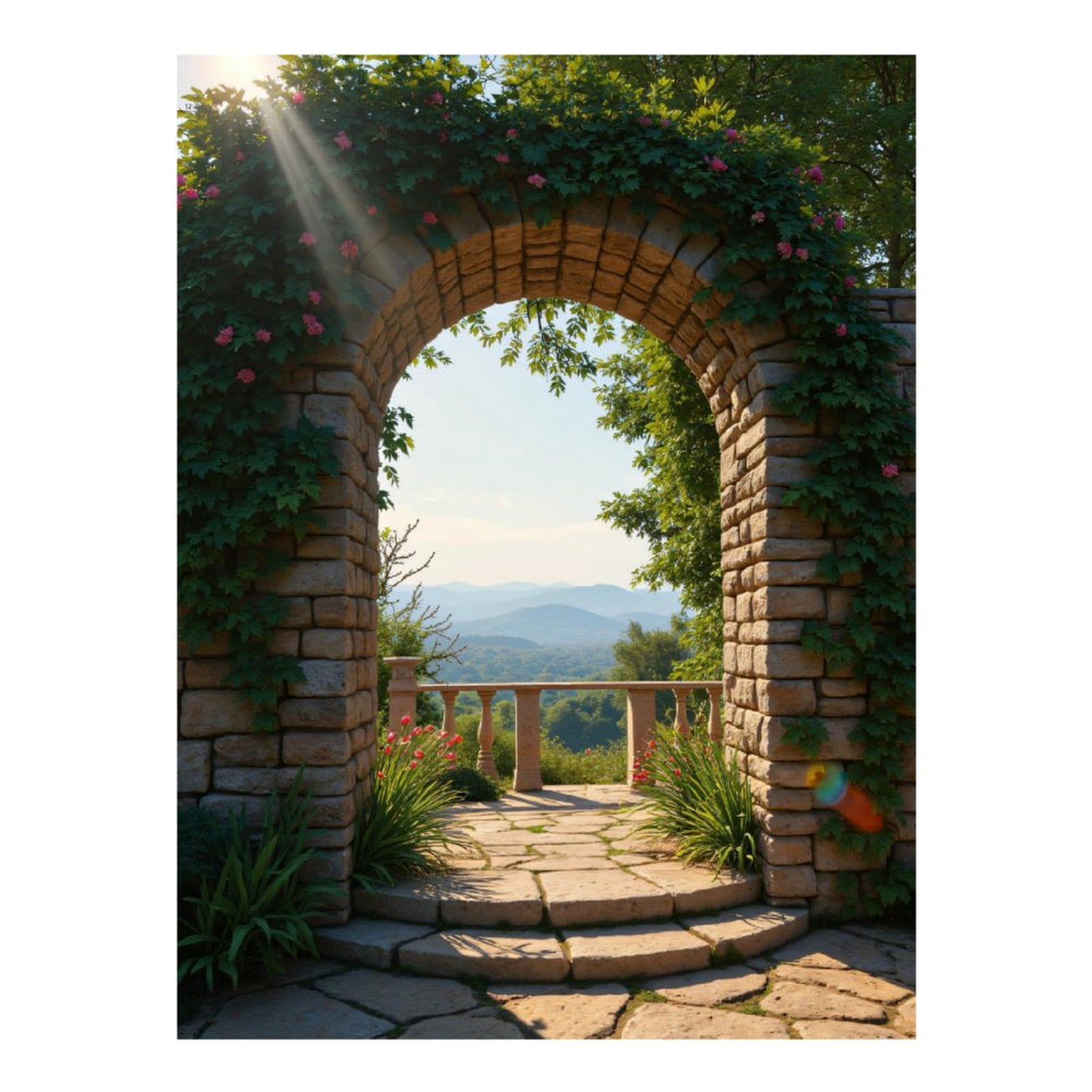 Diamond Art Kits for Adults - Stone Arch Garden View Landscape 5d ...
