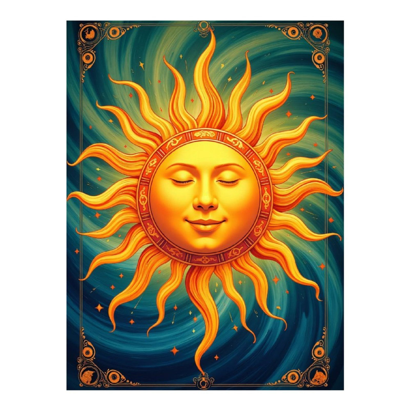 Diamond Art Kits for Adults, Sun Face Artistic Design 5D Diamond ...