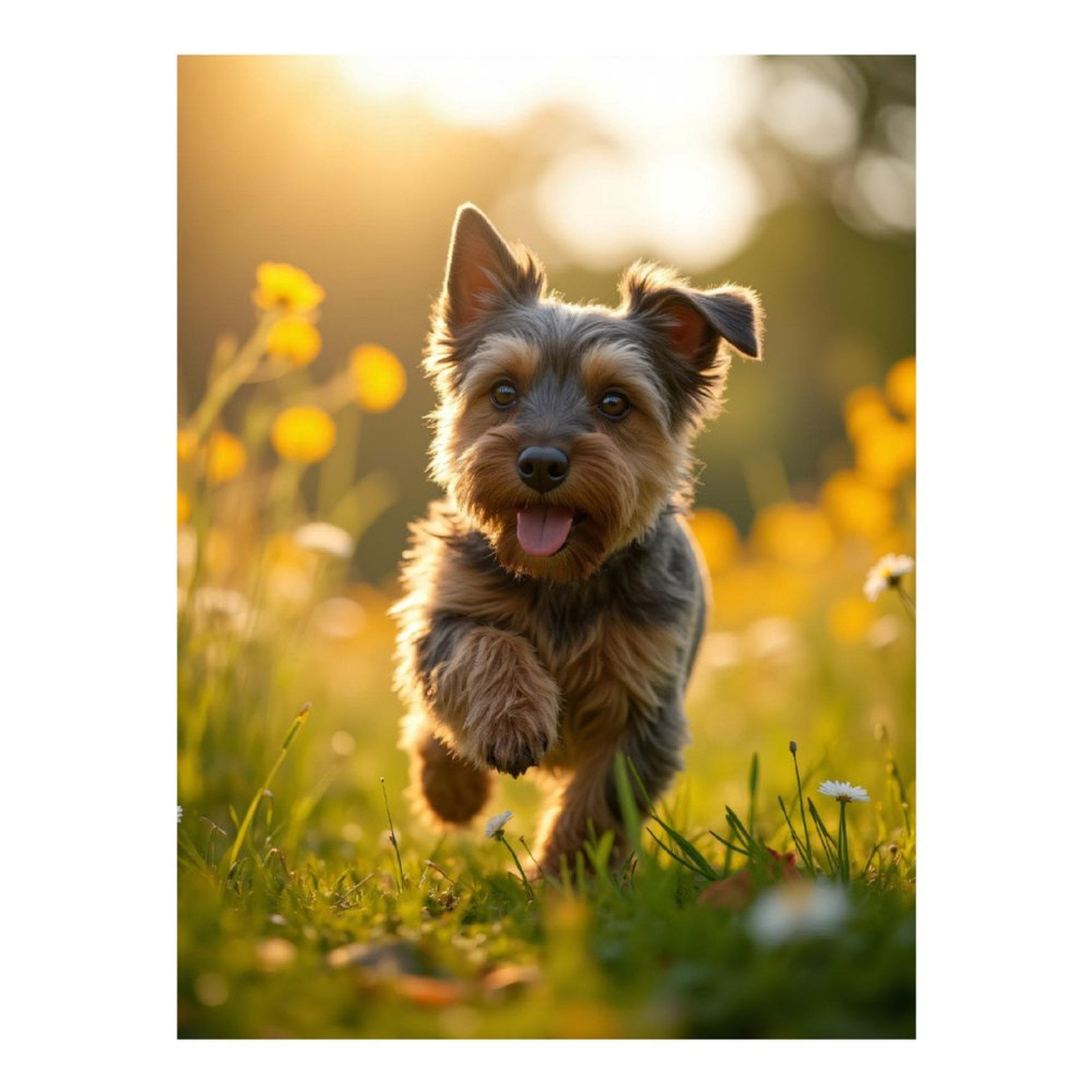 Diamond Art Kits for Adults, Sunny Dog Running Through Meadow 5D ...