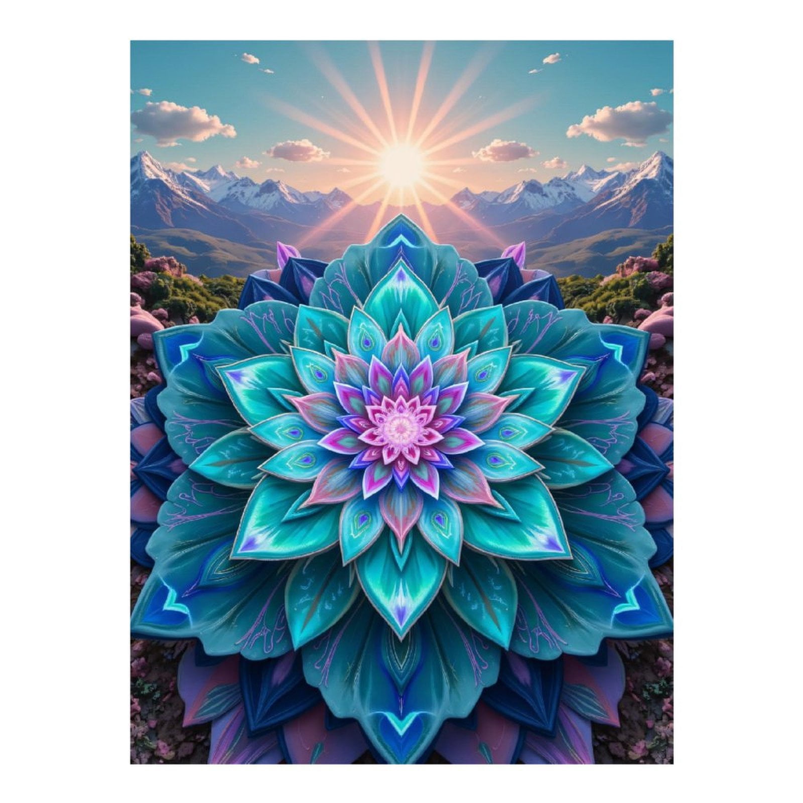 Diamond Art Kits for Adults - Sunrise Mandala Nature Landscape Blossom ...