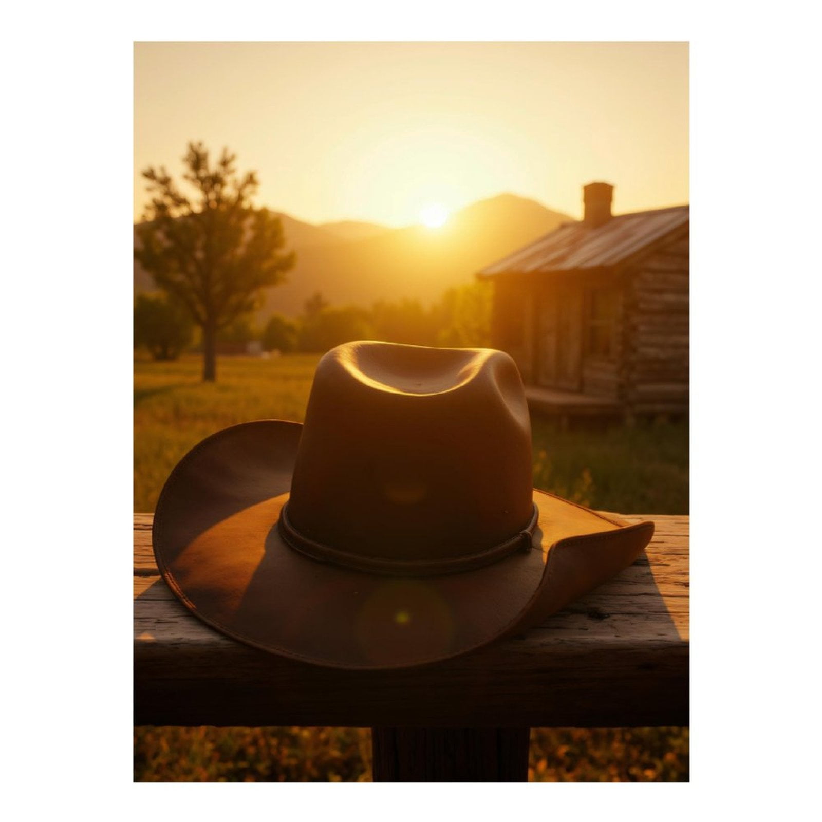 Diamond Art Kits for Adults - Sunset Cowboy Hat Rustic Scenery 5d ...
