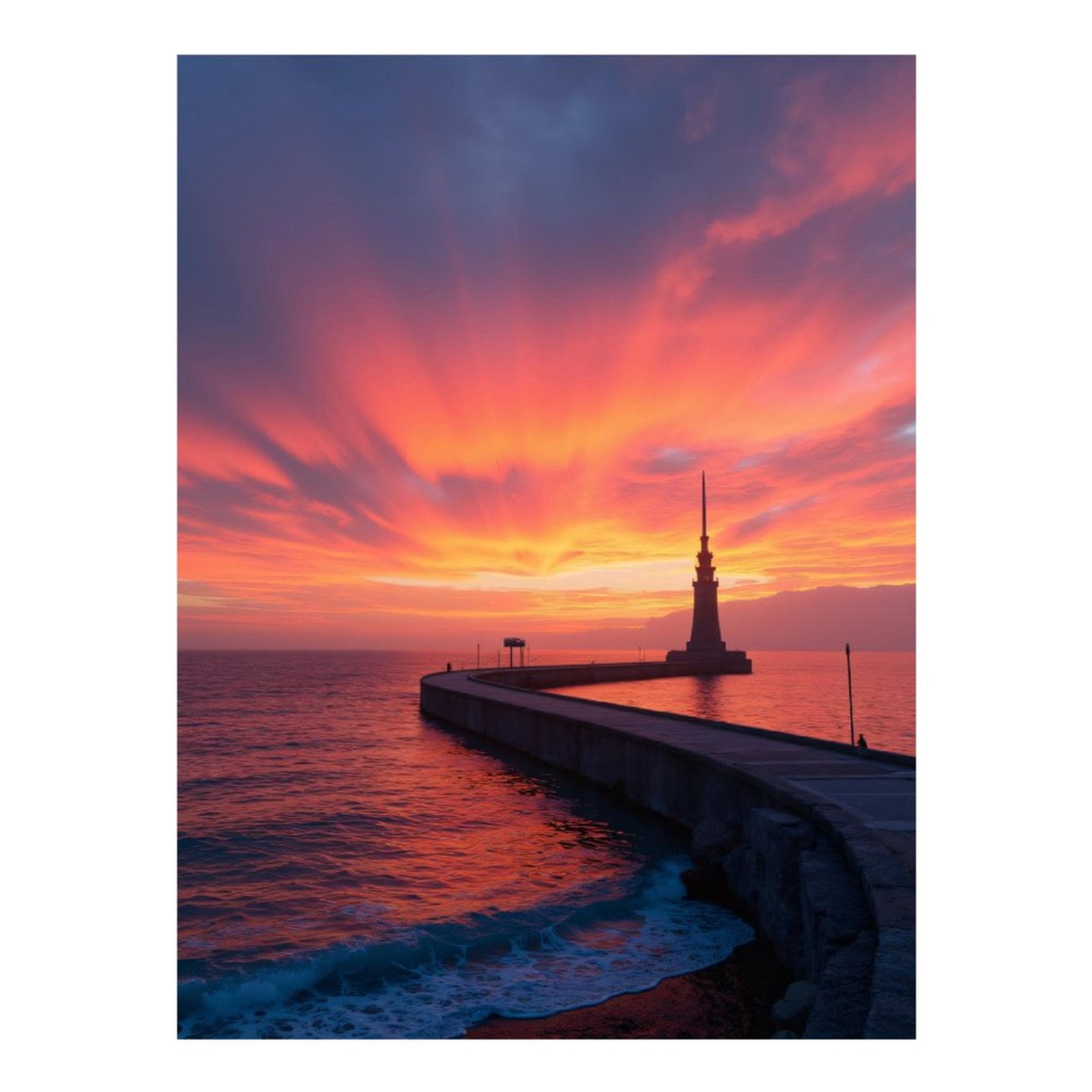 Diamond Art Kits for Adults, Sunset Ocean Pier Silhouette Sky 5D ...