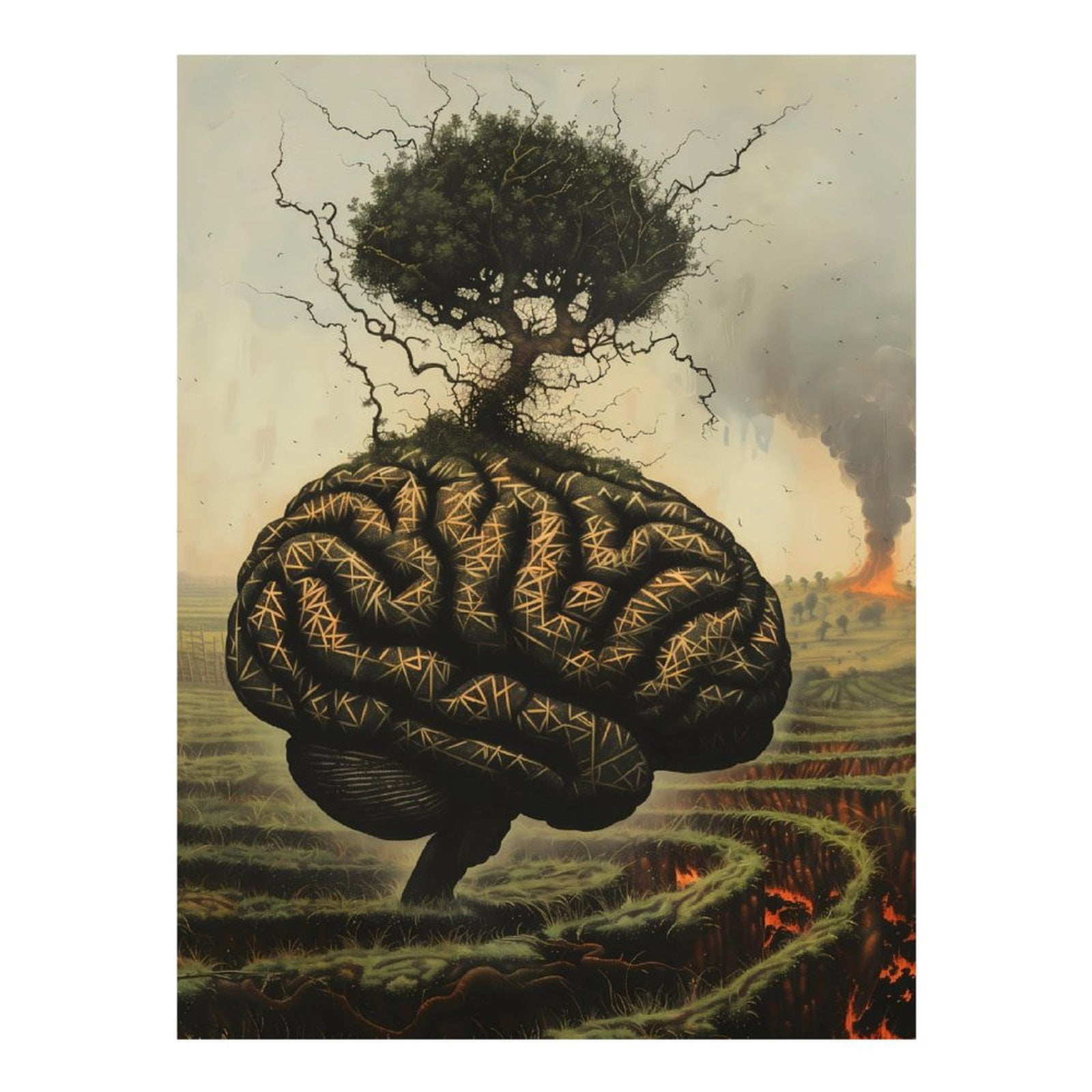 Diamond Art Kits for Adults, Surreal Brain TreeDiamond Painting Kits ...