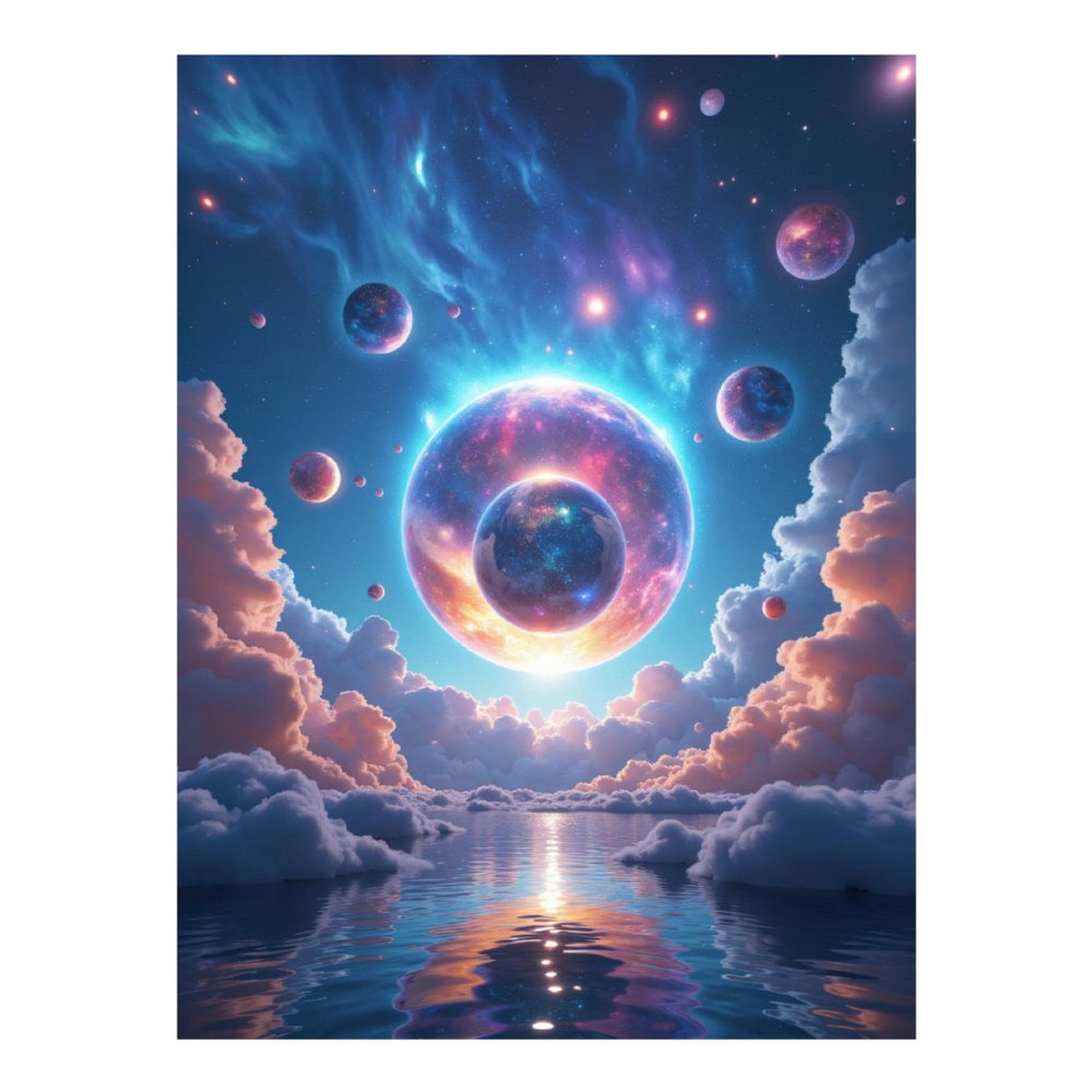 Diamond Art Kits for Adults, Surreal Cosmic Clouds Reflection 5D ...