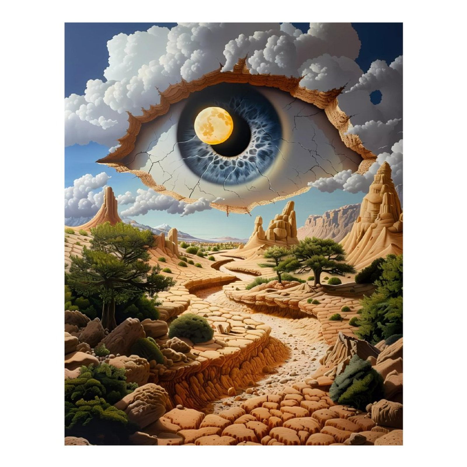 Diamond Art Kits for Adults - Surreal Desert Eye Landscape DIY ...