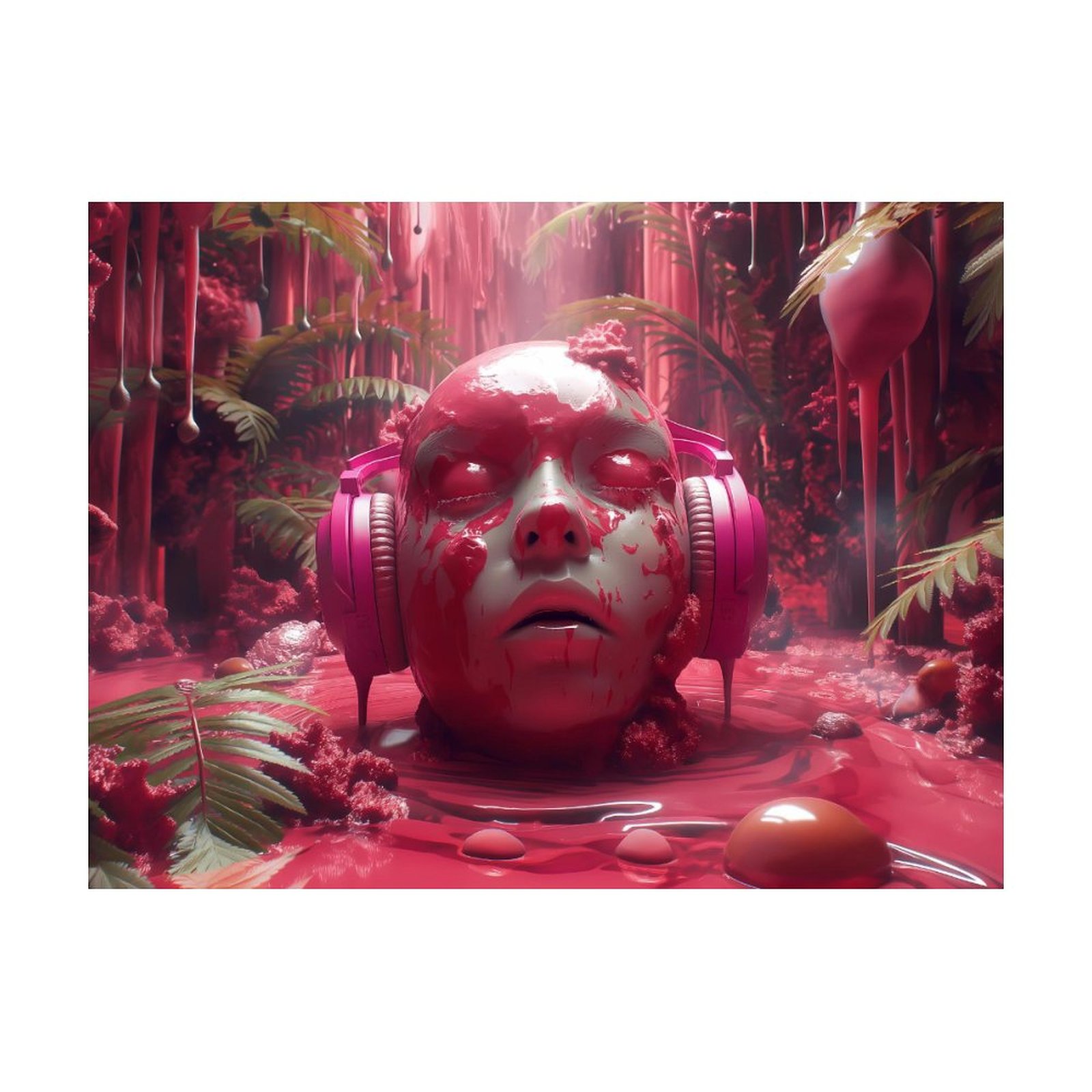 Diamond Art Kits for Adults, Surreal Pink Headphones Frameless Diamond ...