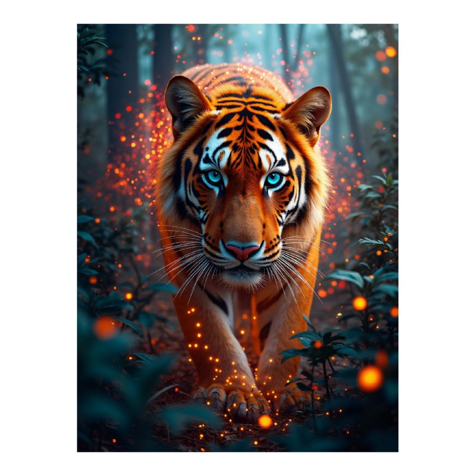 Diamond Art Kits for Adults - Tiger In Enchanted Forest 5d Diamond ...