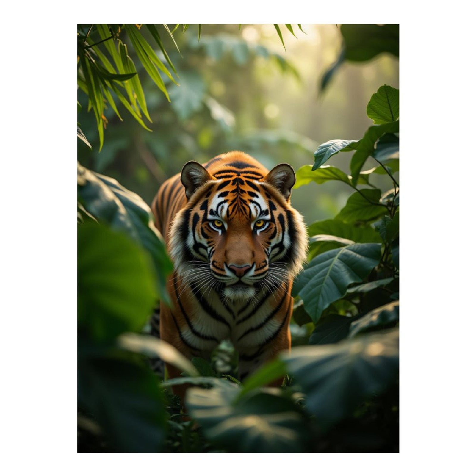 Diamond Art Kits for Adults, Tiger Jungle Leaves Sunlight Stare 5D ...