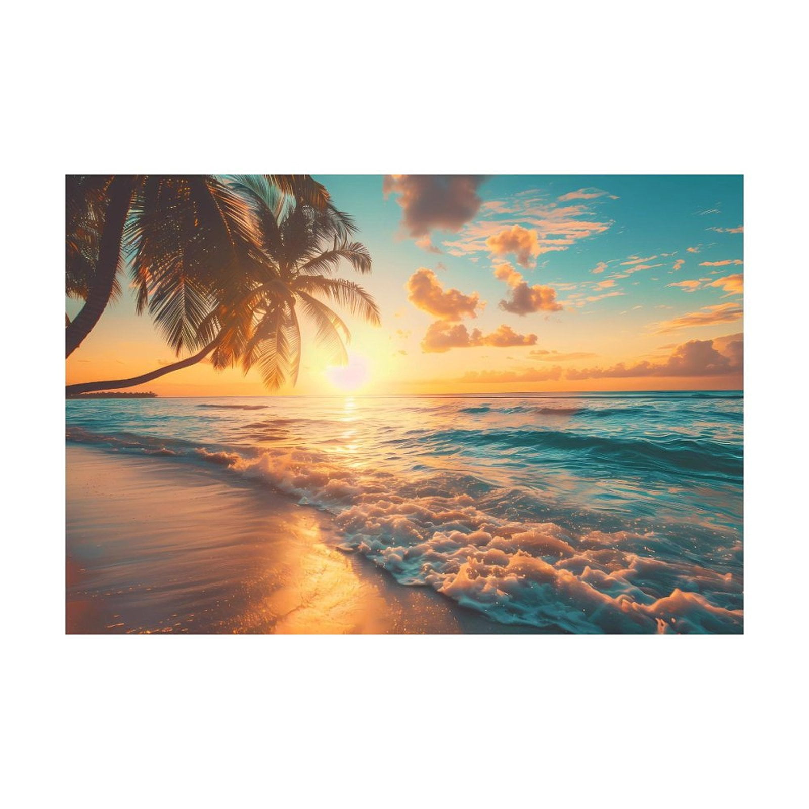 Diamond Art Kits for Adults, Tropical Sunset Beach Scene Frameless ...