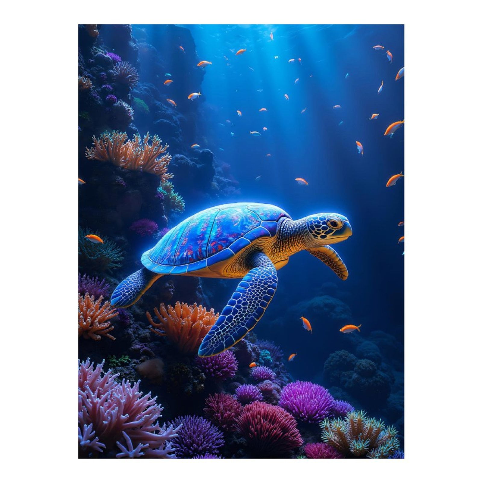 Diamond Art Kits for Adults - Underwater Turtle Coral Reef Scene 5d ...