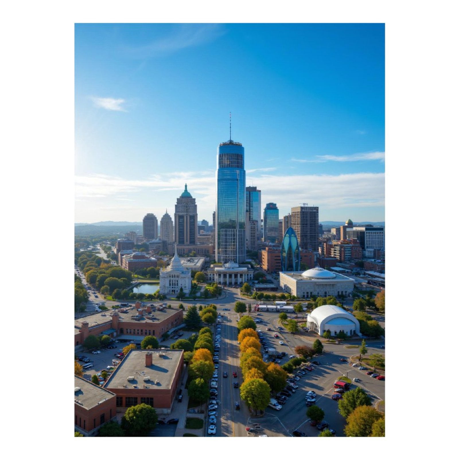 Diamond Art Kits for Adults, Urban Skyline Blue Sky Day 5D Diamond ...