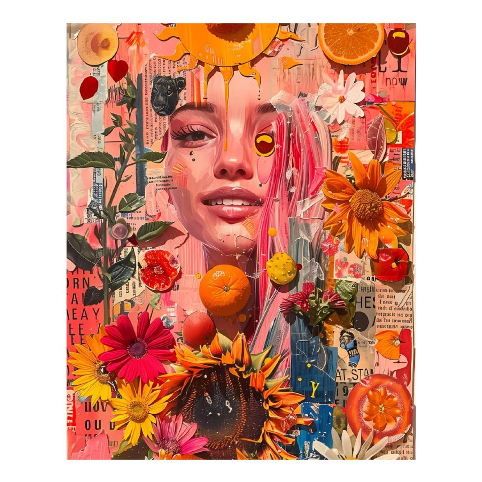 Diamond Art Kits for Adults - Vibrant Floral Collage Portrait DIY ...