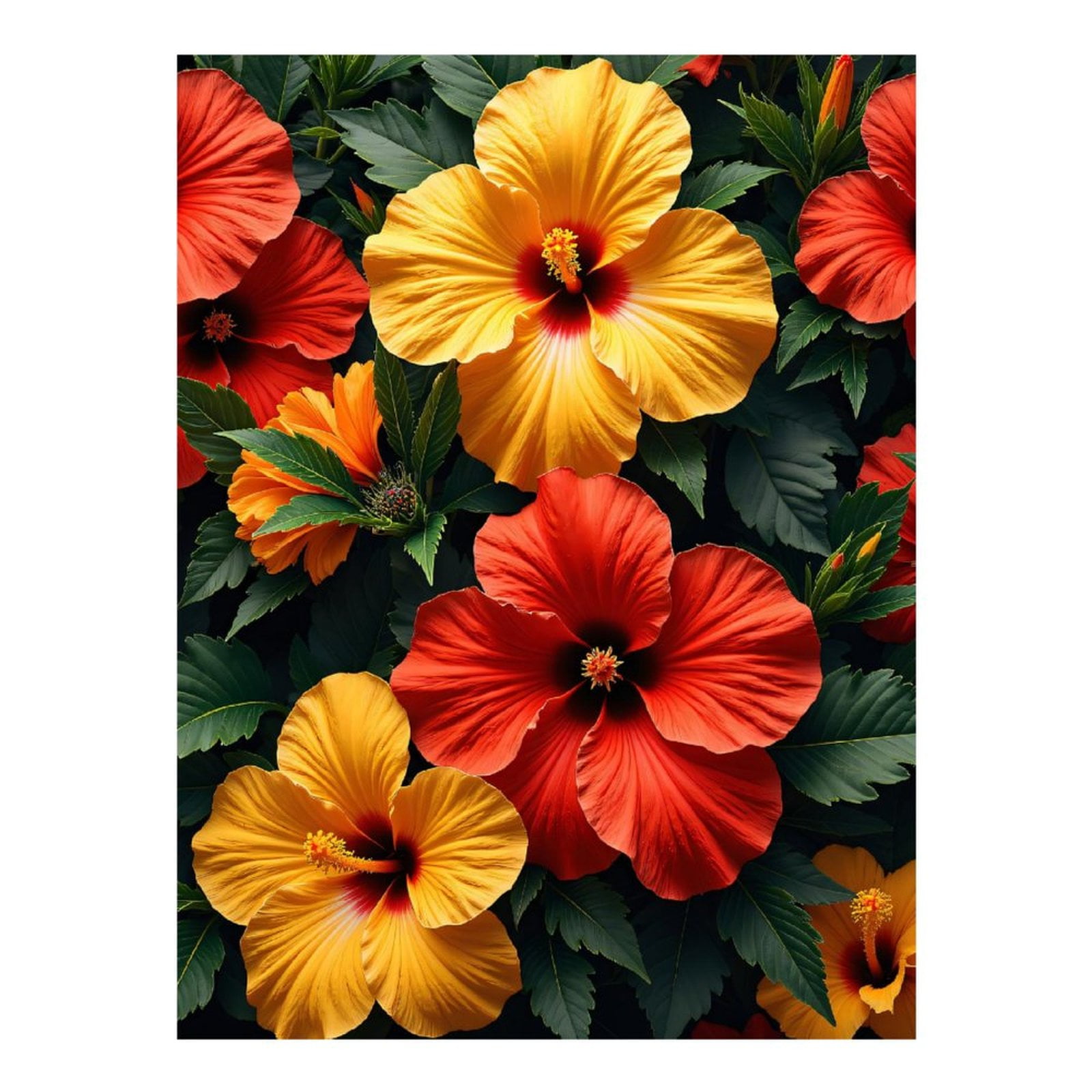 Diamond Art Kits for Adults - Vibrant Floral Pattern Hibiscus Blooms 5d ...