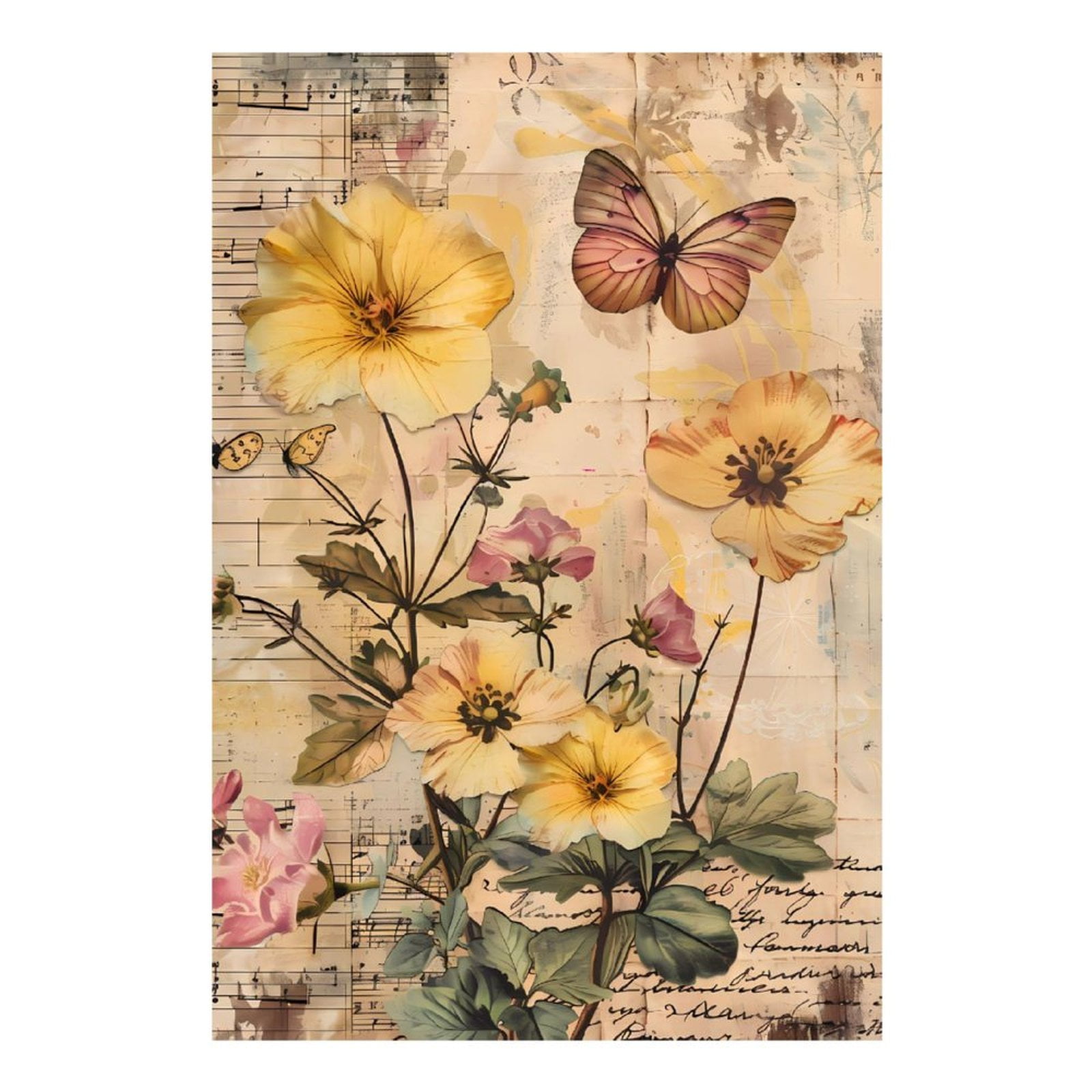 Diamond Art Kits for Adults, Vintage Floral Butterfly CollageDiamond ...