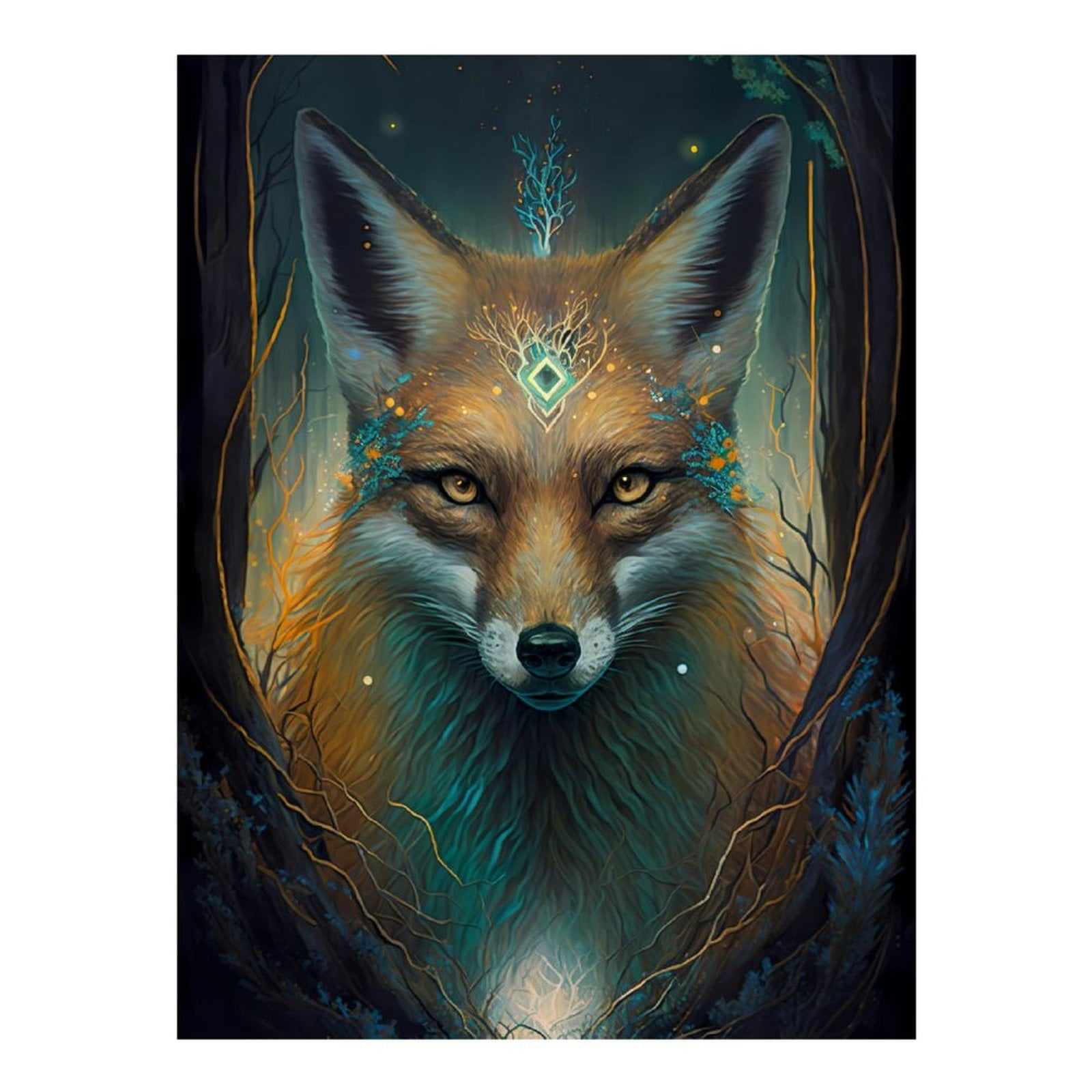 Diamond Art Kits for Adults, Vintage Pattern Fox Round Full Drill ...