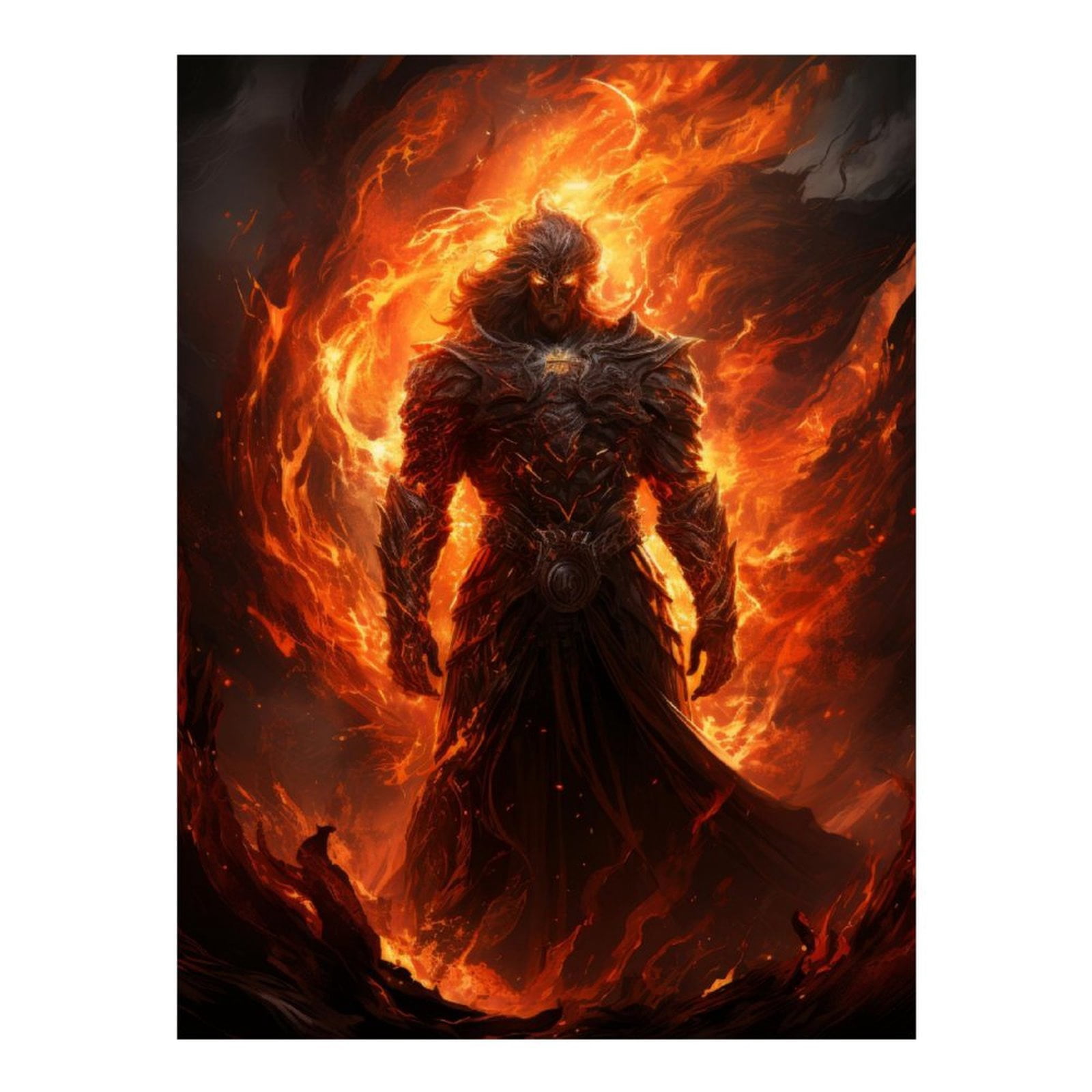 Diamond Art Kits for Adults, Vintage Red Fire WarriorDiamond Painting ...