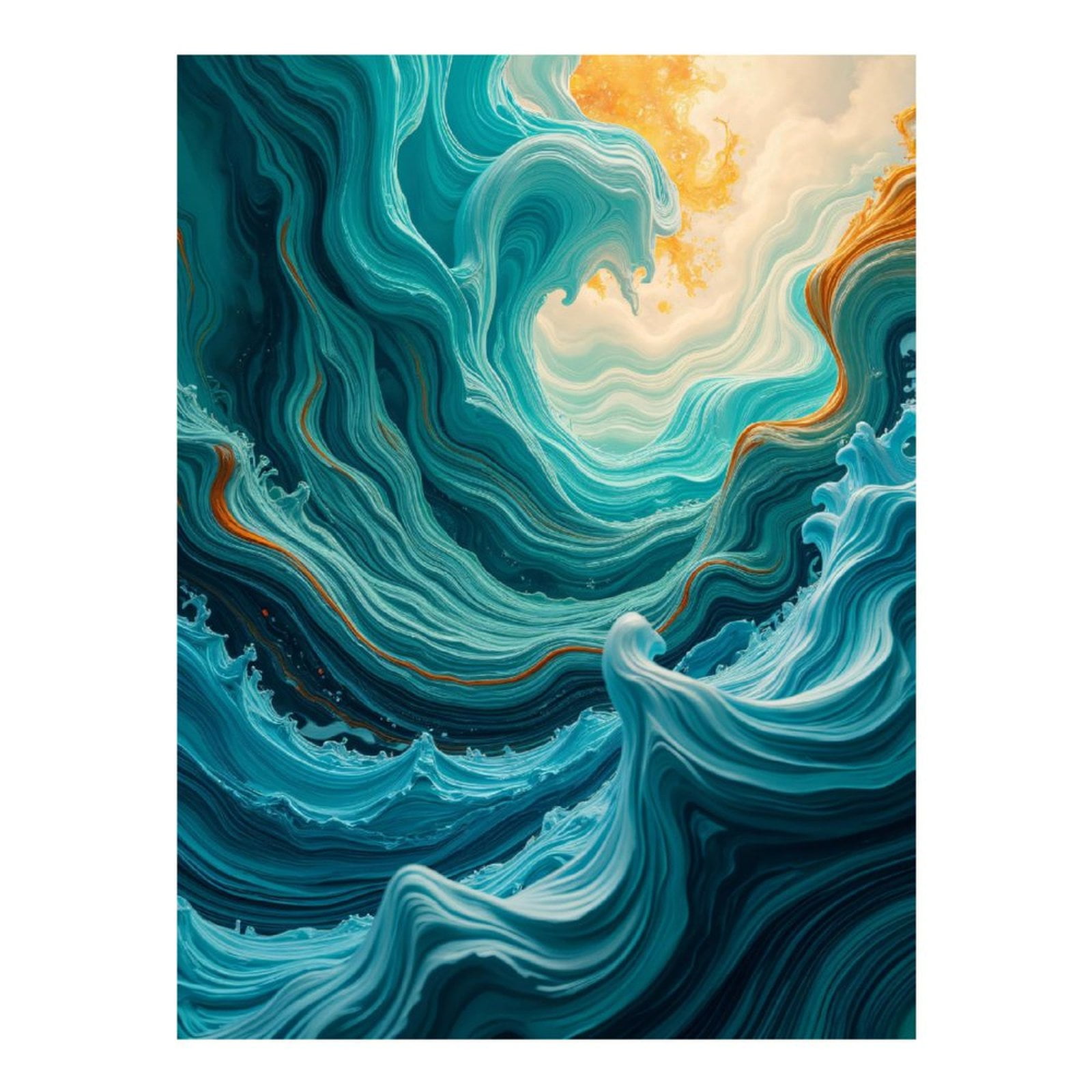 Diamond Art Kits for Adults, Waves Swirling Ocean Art Abstract 5D ...