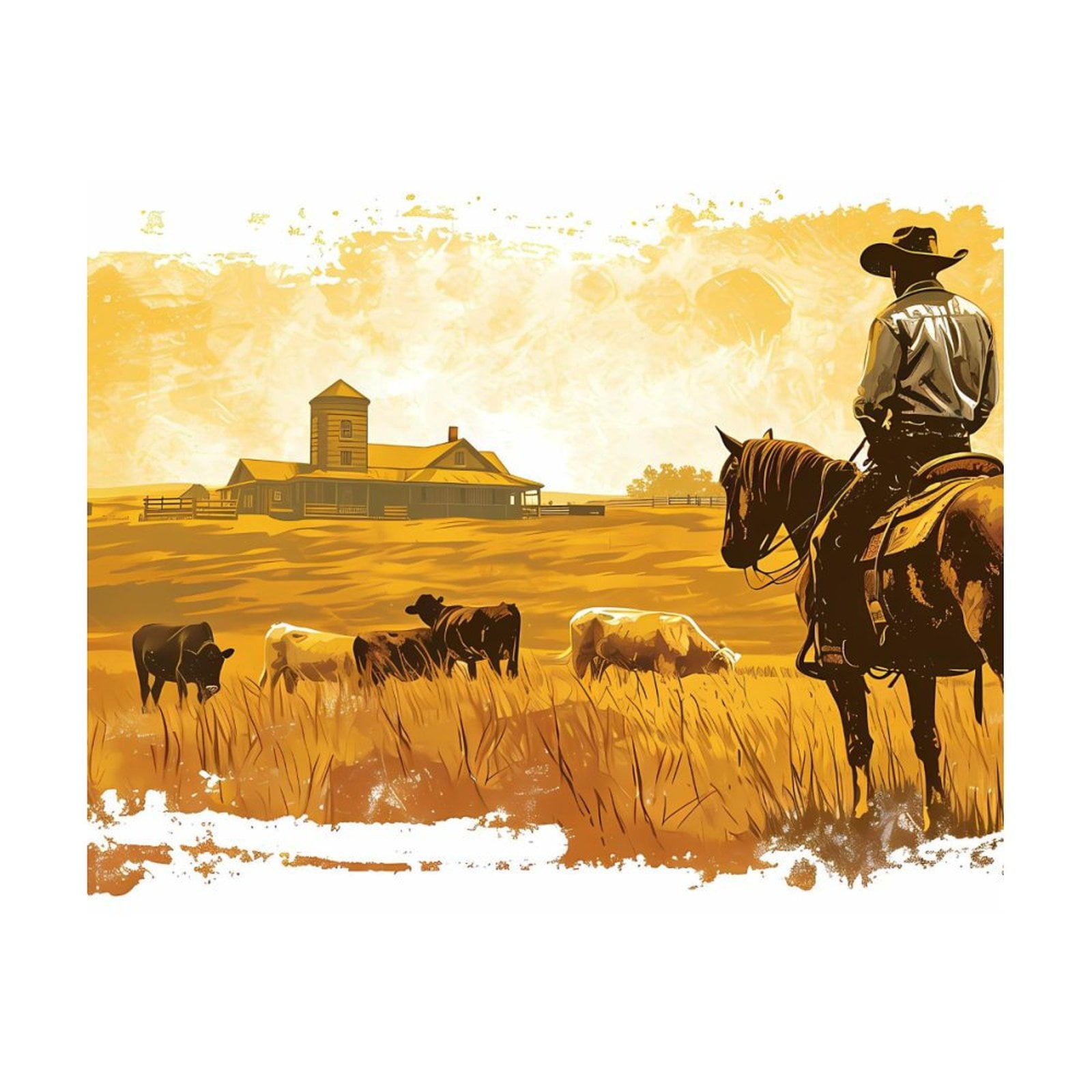 Diamond Art Kits for Adults - Western Cowboy Ranch DIY Diamond Painting ...