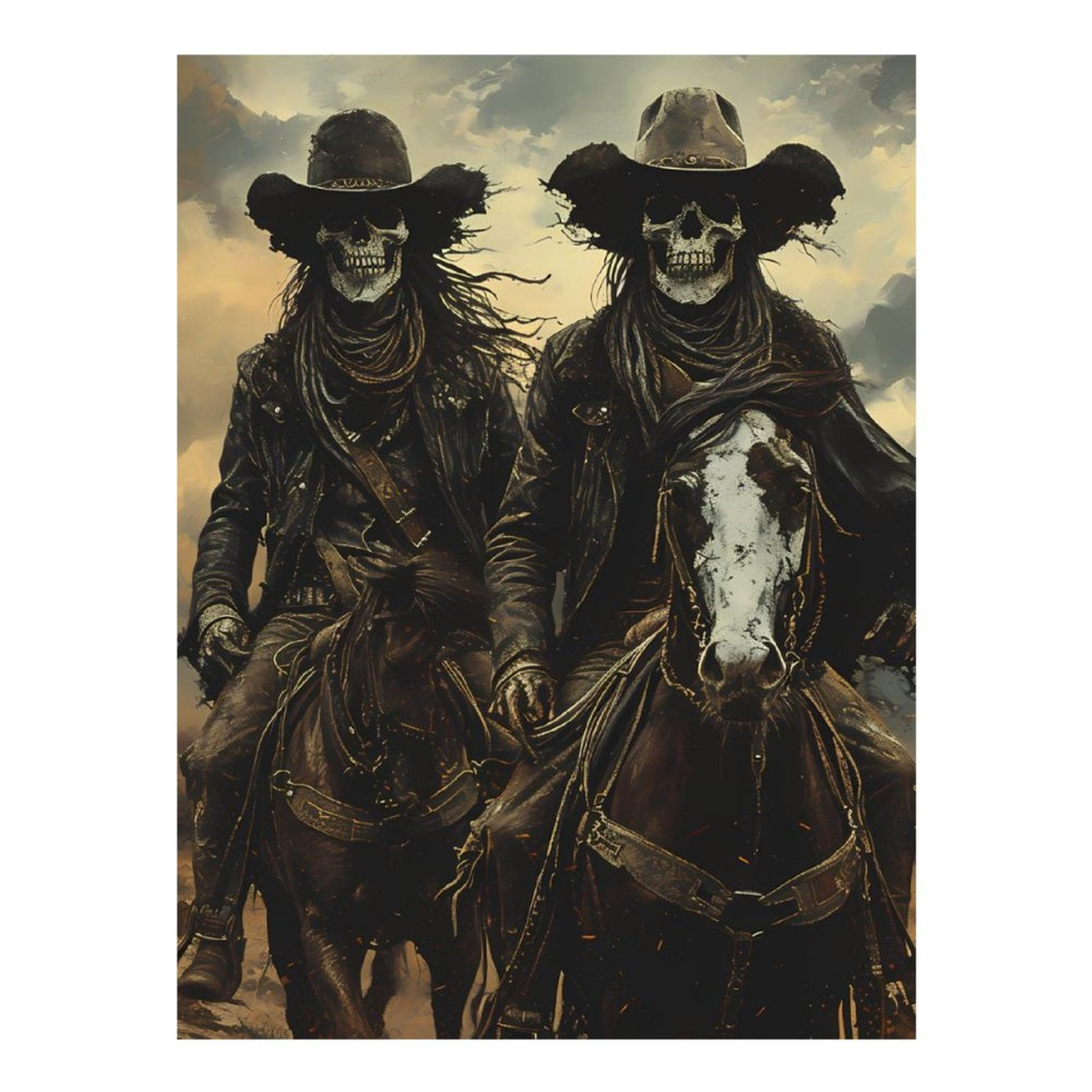 Diamond Art Kits for Adults - Western Desert Skull Cowboy Frameless 5D ...