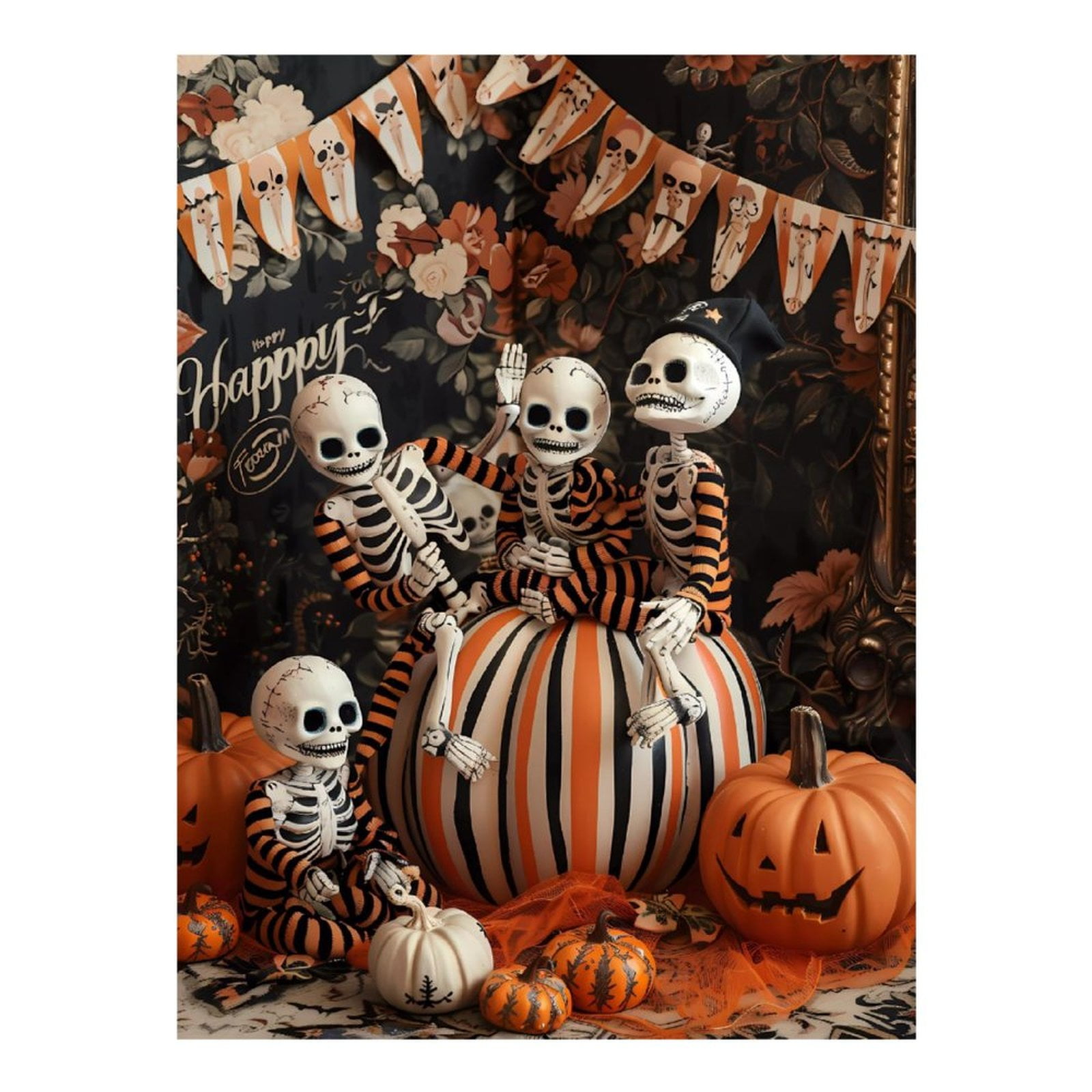 Diamond Art Kits for Adults - Whimsical Halloween Skeletons Frameless ...