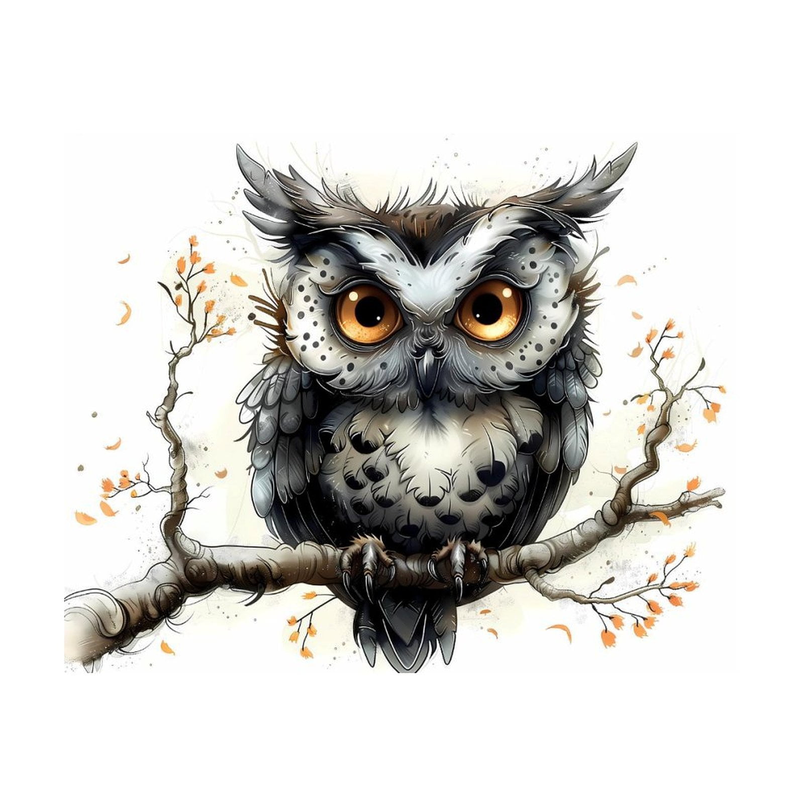 Diamond Art Kits for Adults - Whimsical Owl On Branch DIY Diamond ...