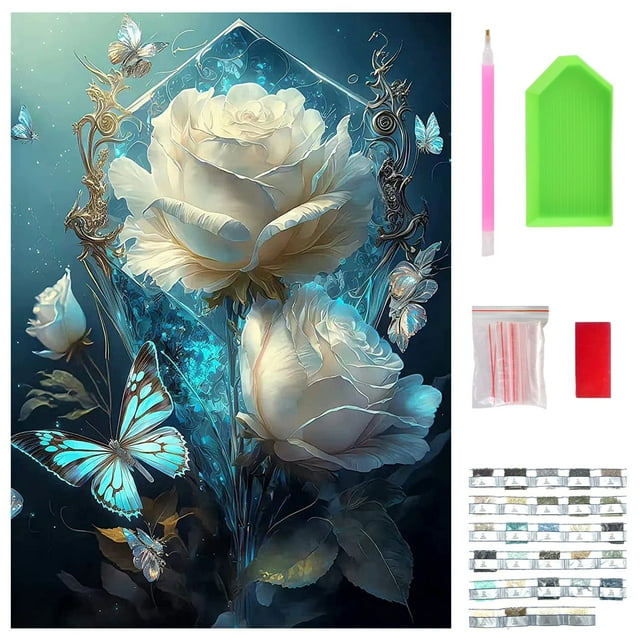 Slotic White Flower Diamond Art Kit - Walmart.com