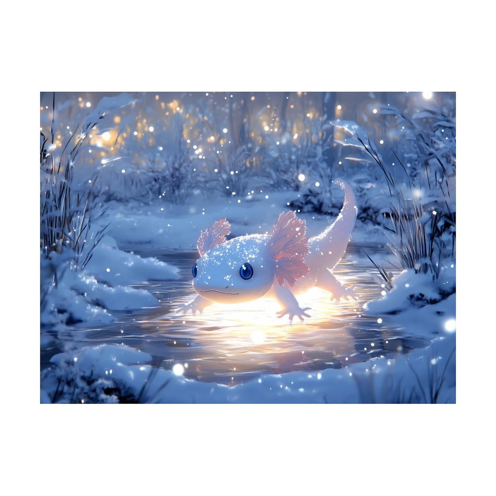 Diamond Art Kits for Adults - Winter Axolotl in Frozen Pond A DIY ...