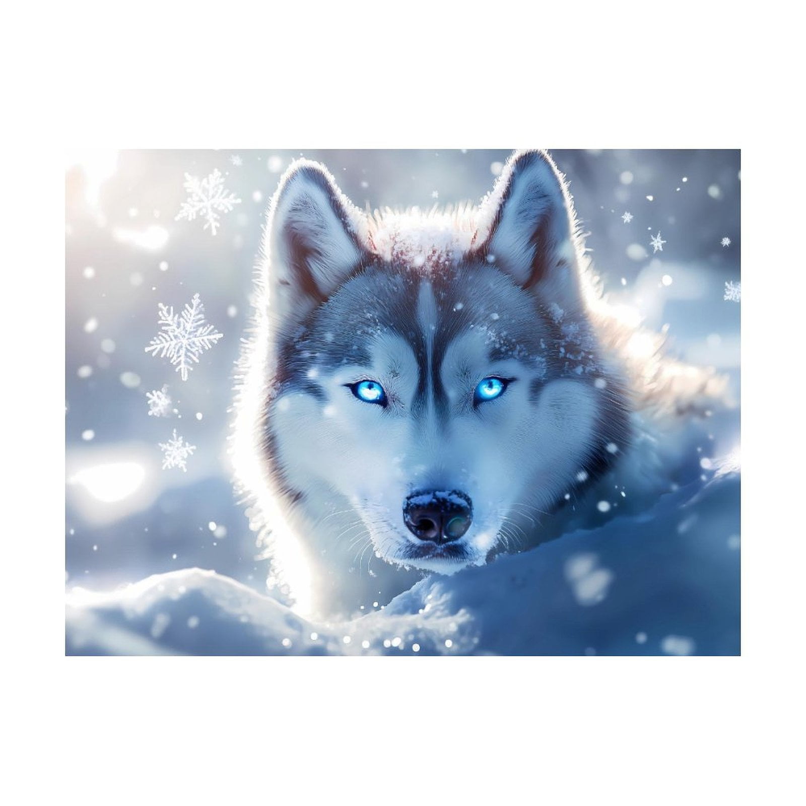 Diamond Art Kits for Adults - Winter Snowflake Cute Husky A DIY Diamond ...