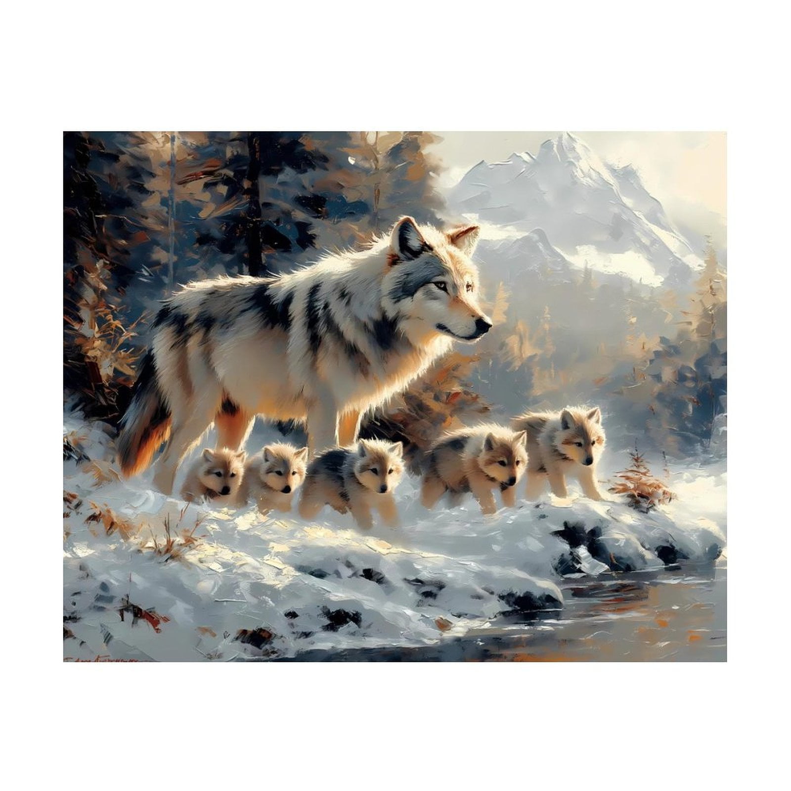 Diamond Art Kits for Adults, Wolf Family Winter WonderlandDiamond ...