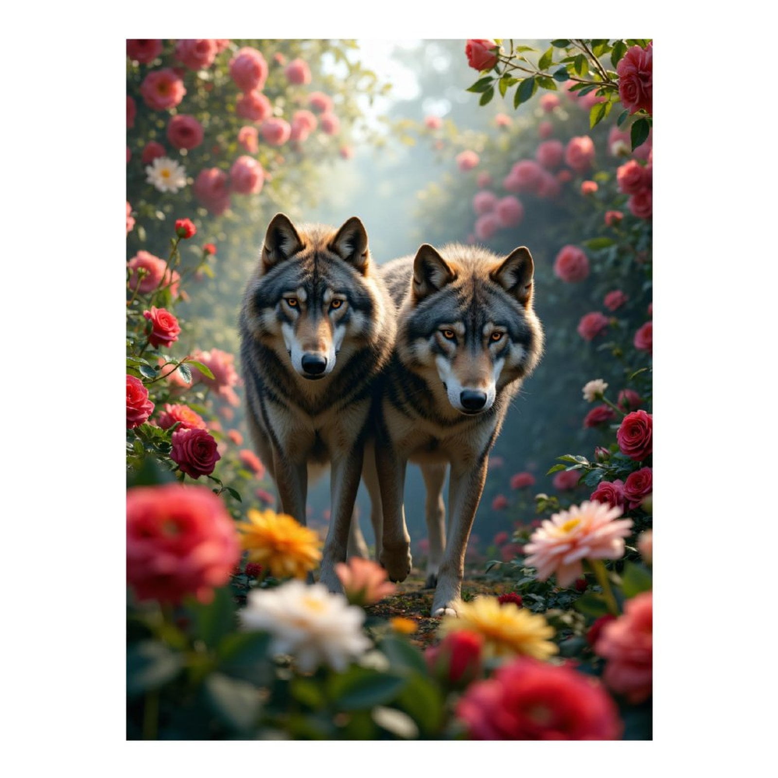 Diamond Art Kits for Adults - Wolves Among Blossoms Pathway 5d Diamond ...