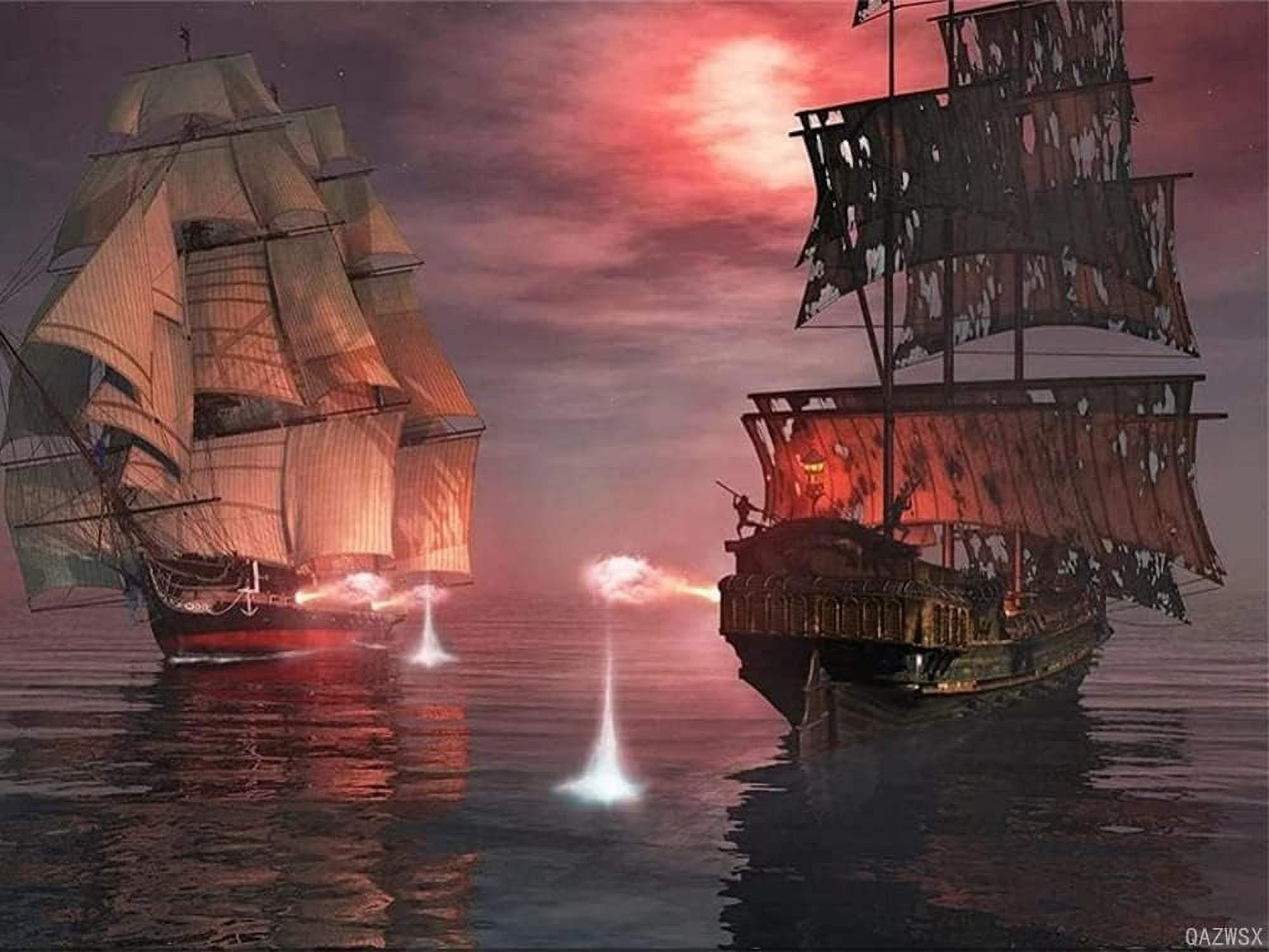 Diamond Art Kits Pirate Ship DIY 5D Diamond Painting Kit for Adults ...