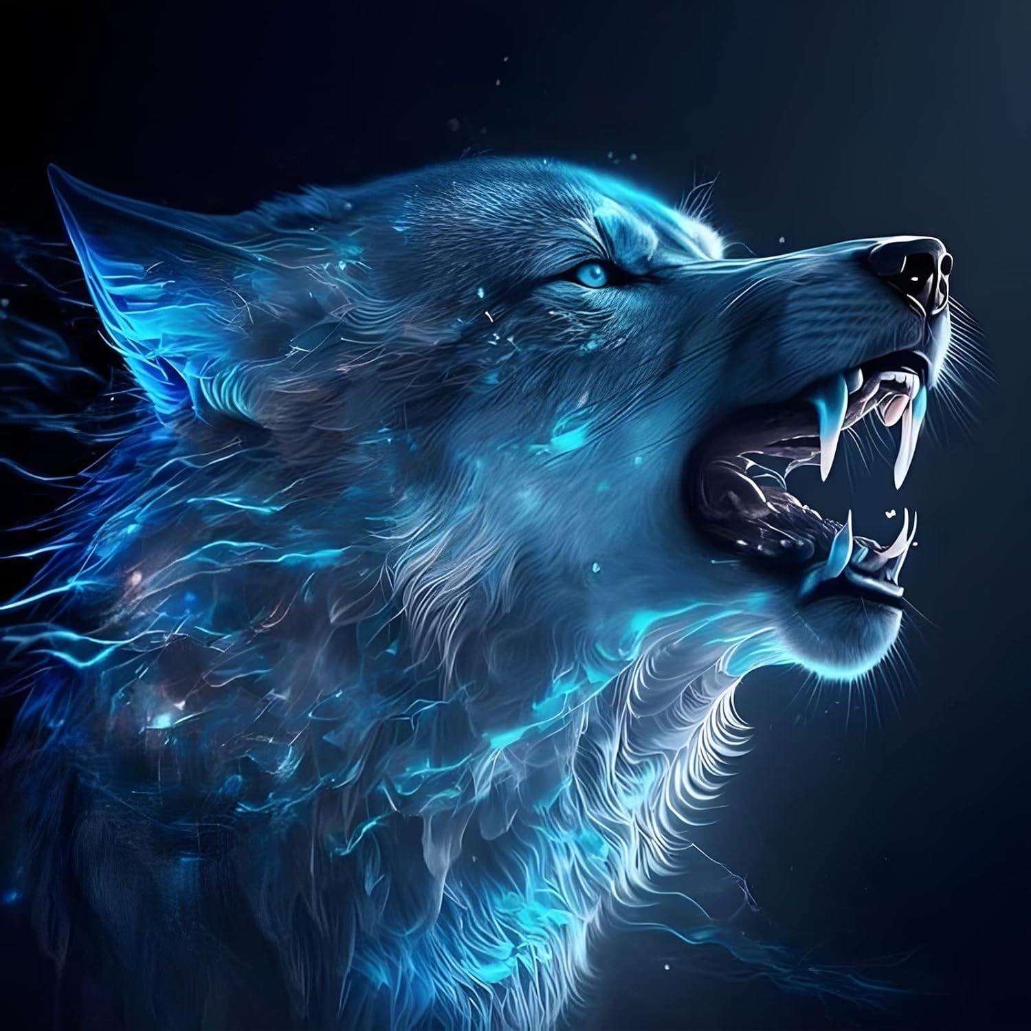 Diamond Art Kits for Adults, 5D Wolf Diamond Art Kits Full Round Drill ...