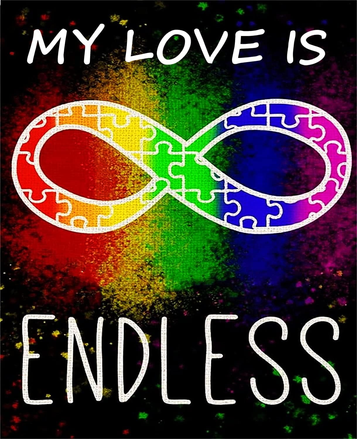 Diamond Art Kits for Adults Autism Awareness Rainbow Infinity Symbol My ...