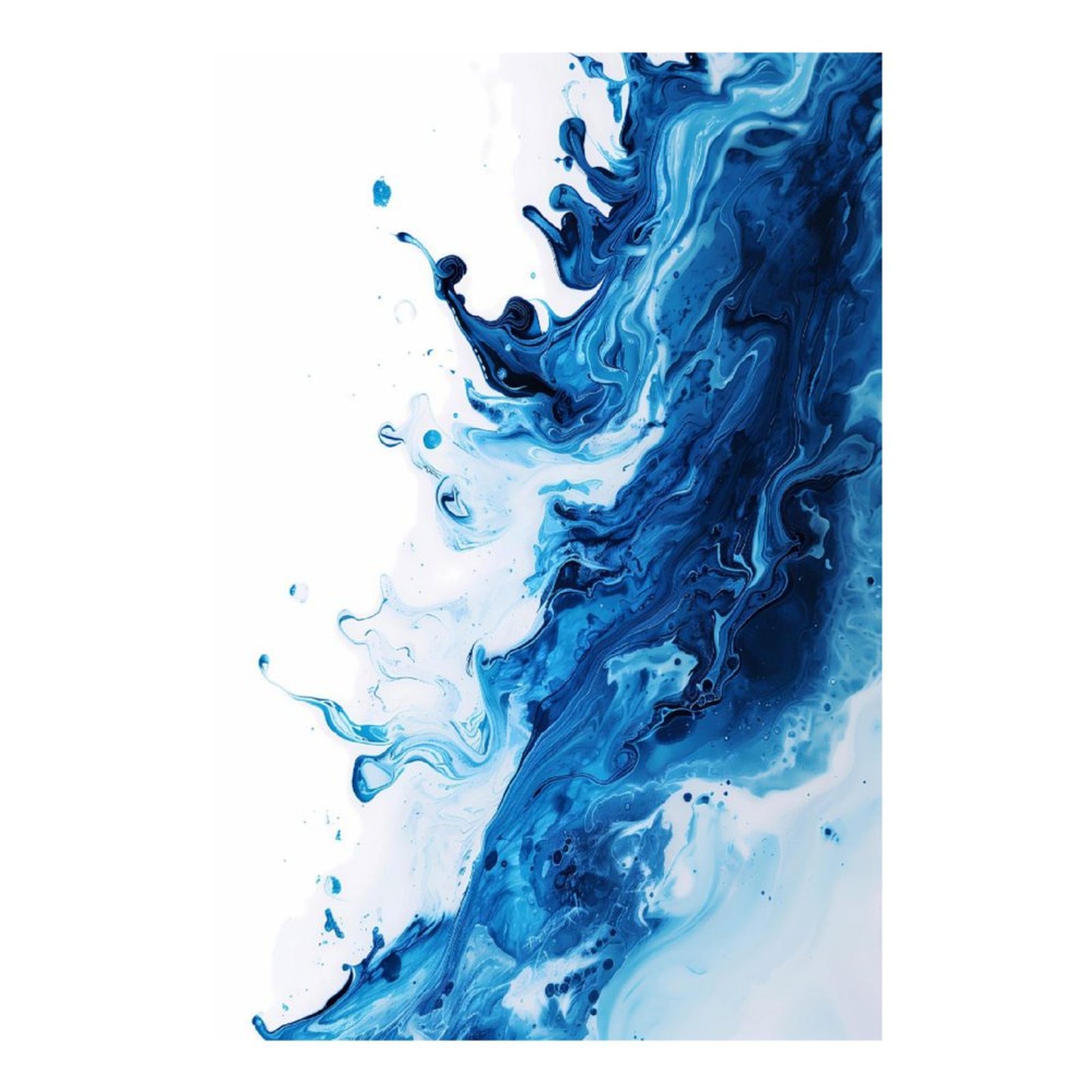 Diamond Art Kits for Adults - Blue White Fluid Art DIY Frameless ...