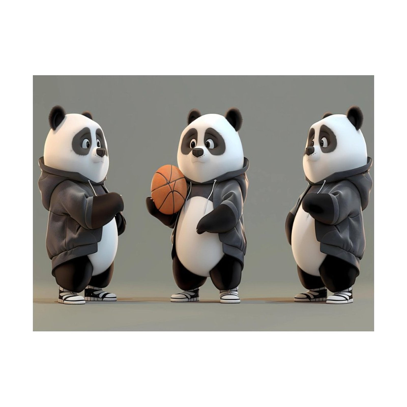 Diamond Art Kits for Adults - Cartoon Pandas Basketball 5D Frameless ...