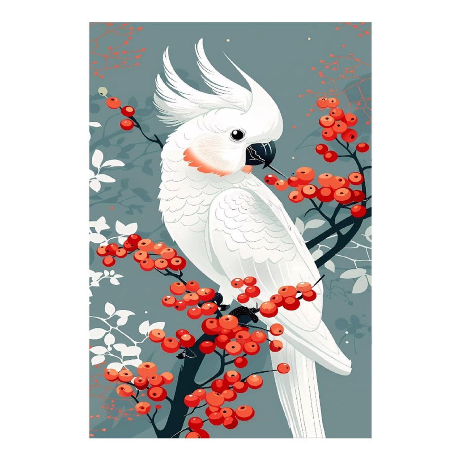 Diamond Art Kits for Adults - Cockatoo Red Berries DIY Frameless ...