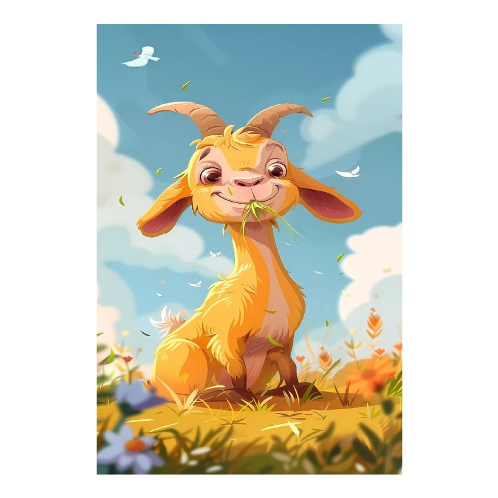 Diamond Art Kits for Adults - Happy Goat In Meadow DIY Frameless ...