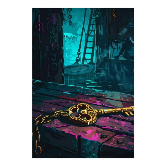 Diamond Art Kits for Adults - Lost Golden Key Frameless 5D Dimond Painting Kits for Adults ...