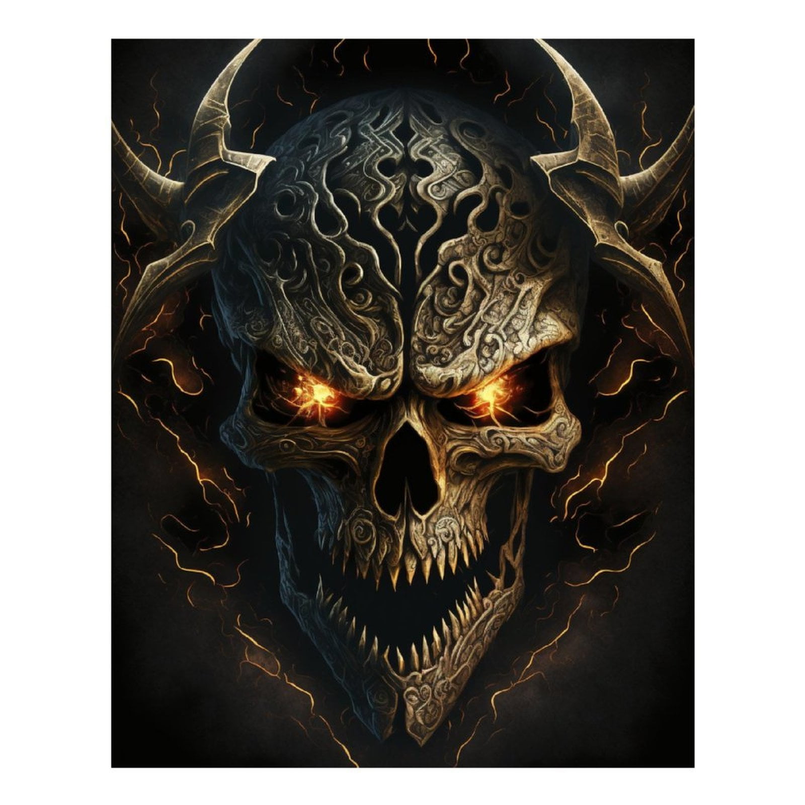 Diamond Art Kits for Adults - Metal Evil Skull DIY Frameless Diamond ...